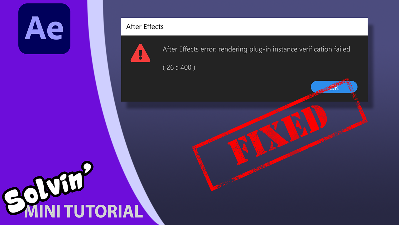 Adobe After Effects Tutorials by ShveringCactus - How to fix a Failed ...
