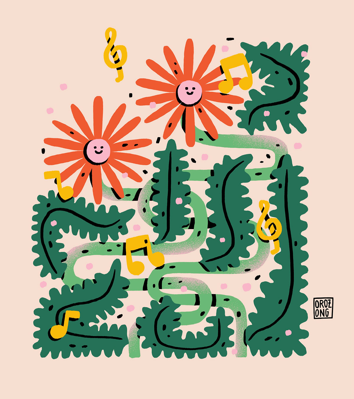 STUDIO OROZONG - Graphisme, Illustration, Peintures murales - FLOWER ...