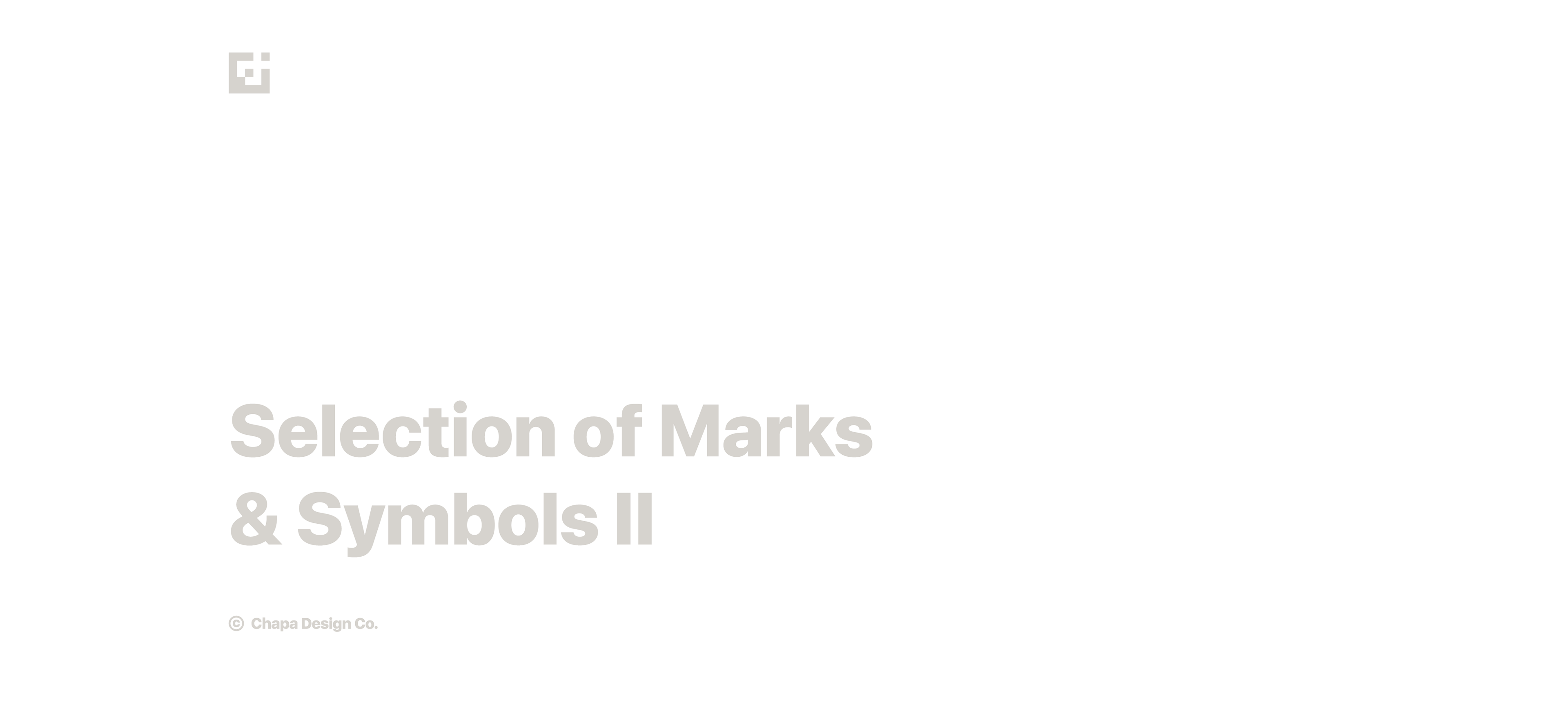 Chapa Design Co. - Selection of Marks & Symbols II