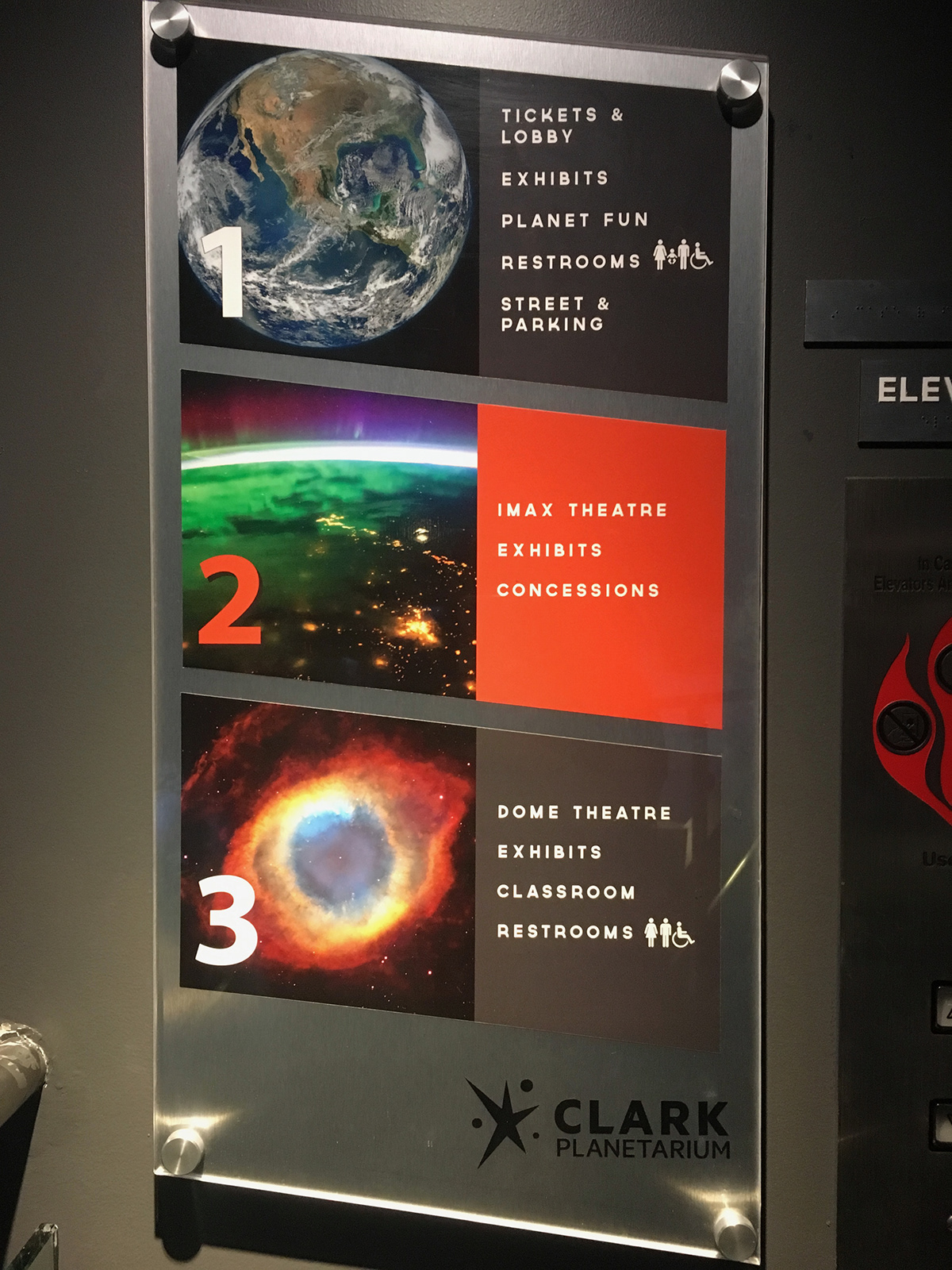Carolyn Crowley Graphic Design - Clark Planetarium Wayfinding Signage
