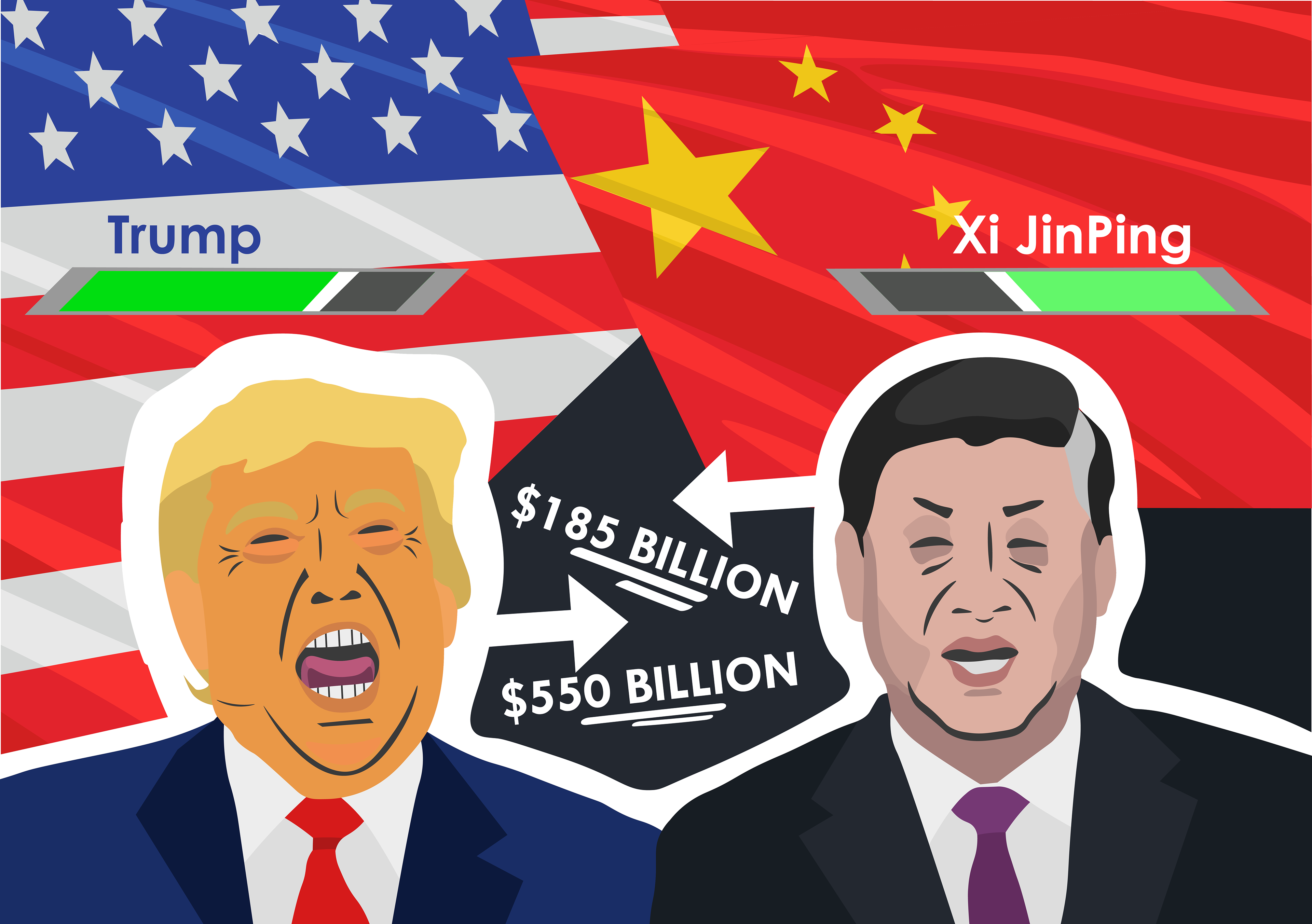 Mawimagery Us Vs China Trade War Illustrations