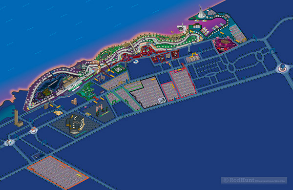 Detailed Isometric Illustration & Illustrated Maps by Rod Hunt - F1 ...