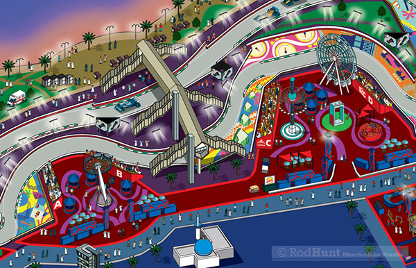 Detailed Isometric Illustration & Illustrated Maps by Rod Hunt - F1 ...