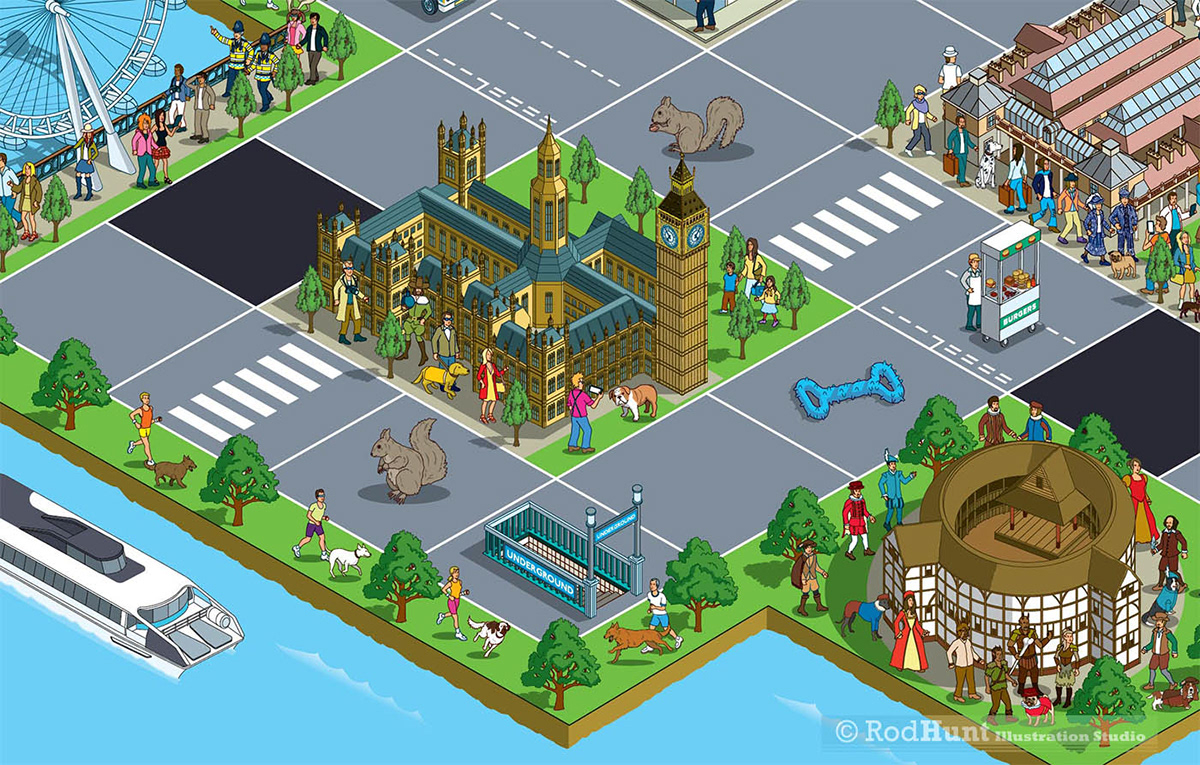 Detailed Isometric Illustration & Illustrated Maps by Rod Hunt - Grand ...
