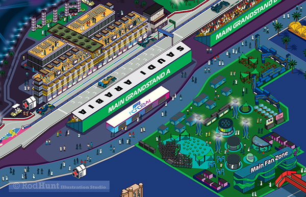 Detailed Isometric Illustration & Illustrated Maps by Rod Hunt - F1 ...