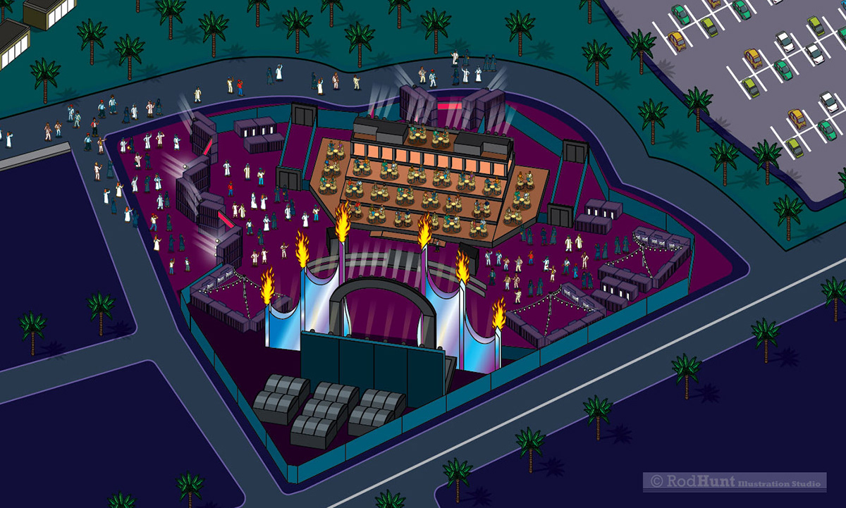 Rod Hunt Detailed Isometric Illustrations & Illustrated Maps - F1 Saudi ...