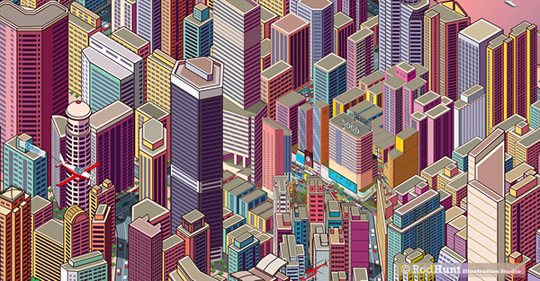 Detailed Isometric Illustration & Illustrated Maps by Rod Hunt - Sogo ...