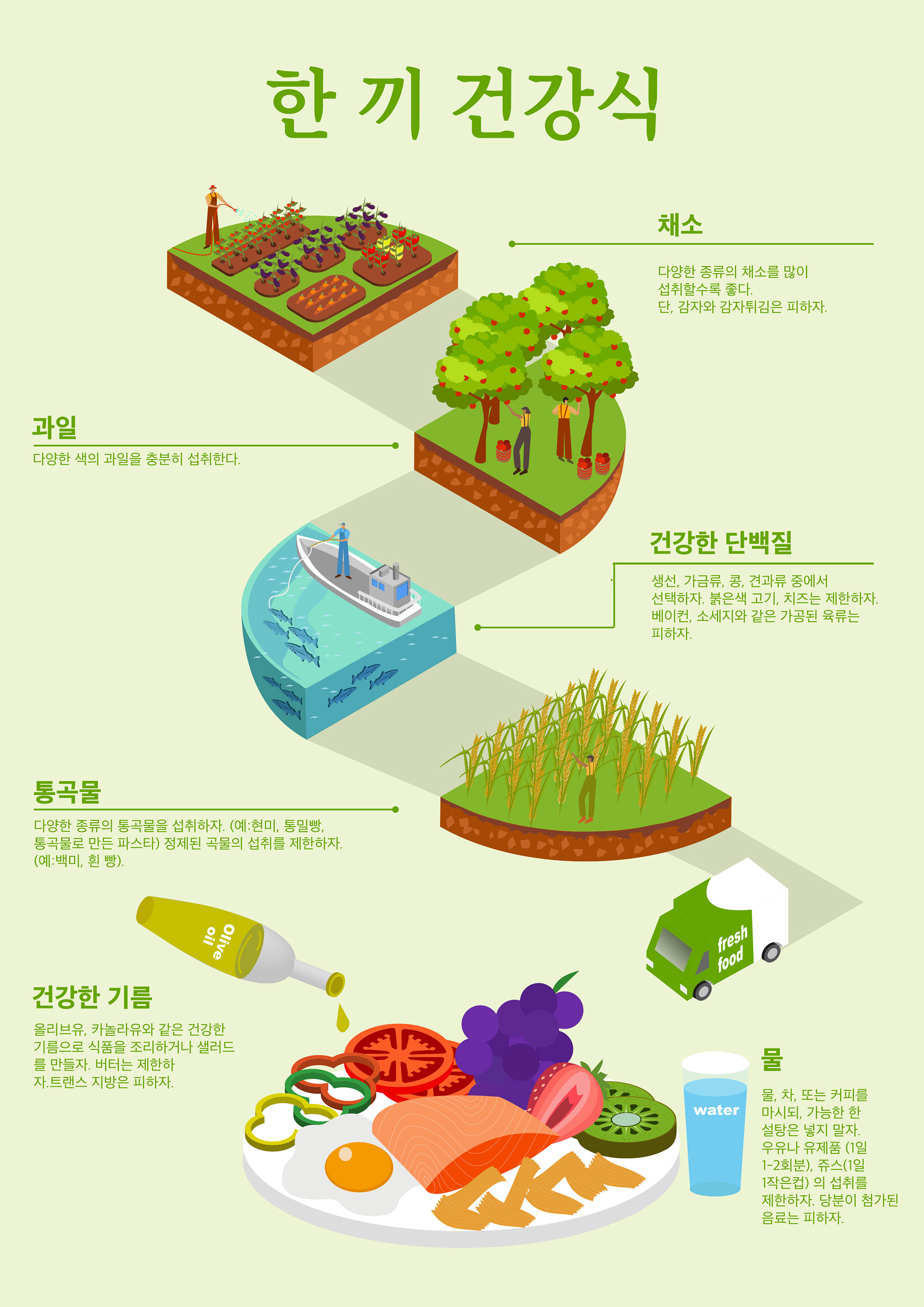 Denis lim Illustration - Healthy Eating Plate Infographic
