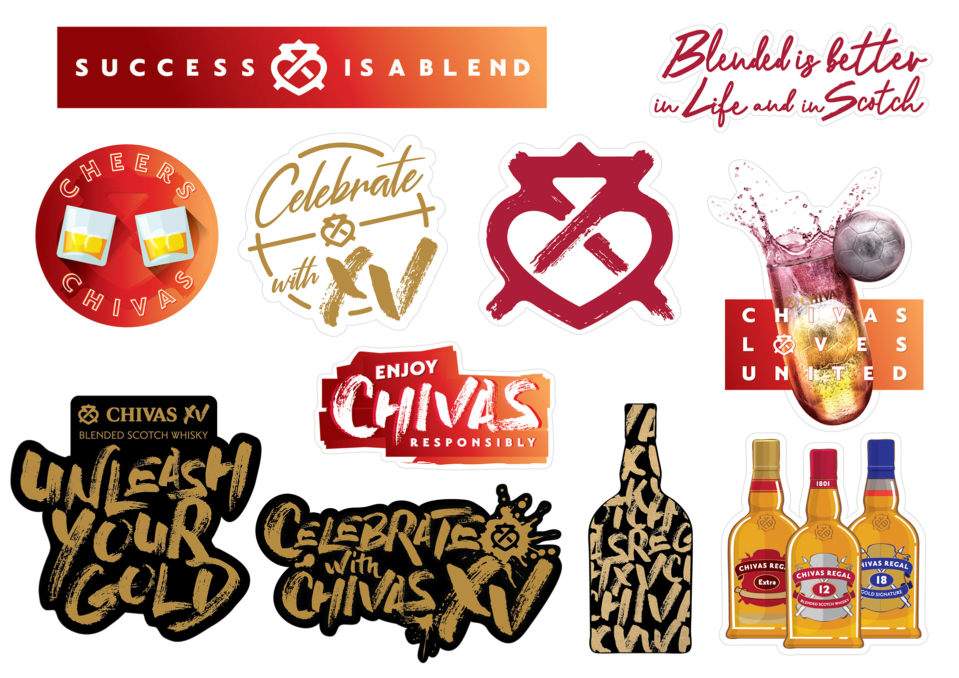 Design and Art Direction - Chivas Sticker Design