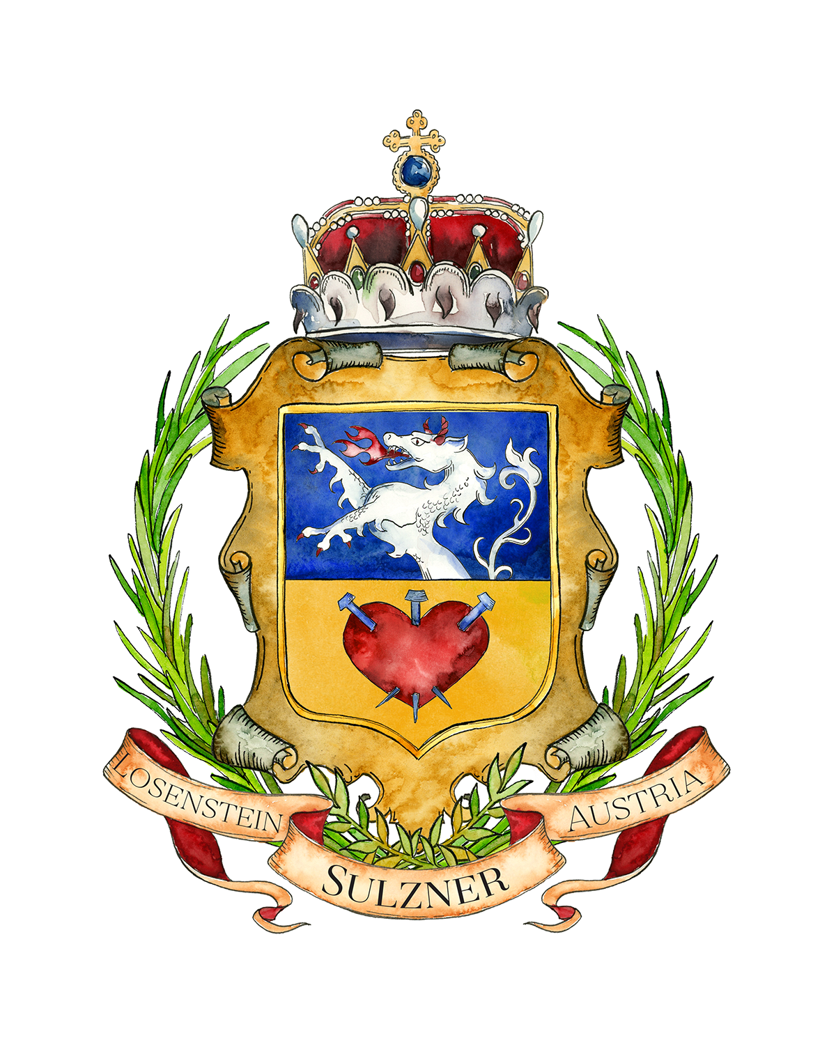 Hand painted family crests by Jamie Hansen - Family Tree Coat of Arms ...