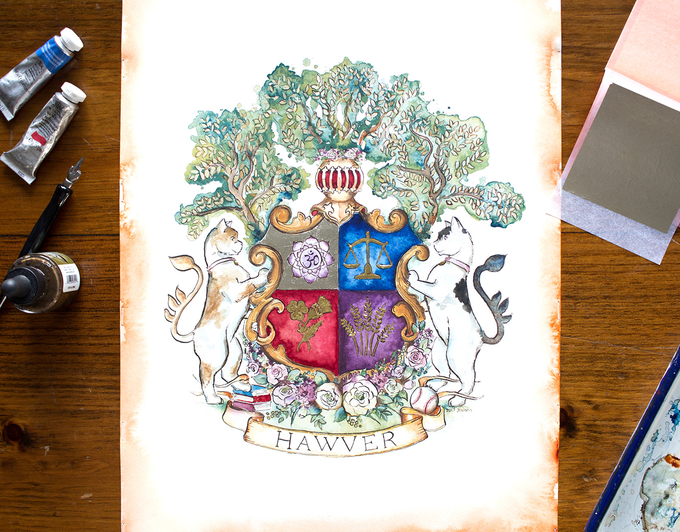 Hand painted family crests by Jamie Hansen - Lanz-Schmid Conjugal Coat ...