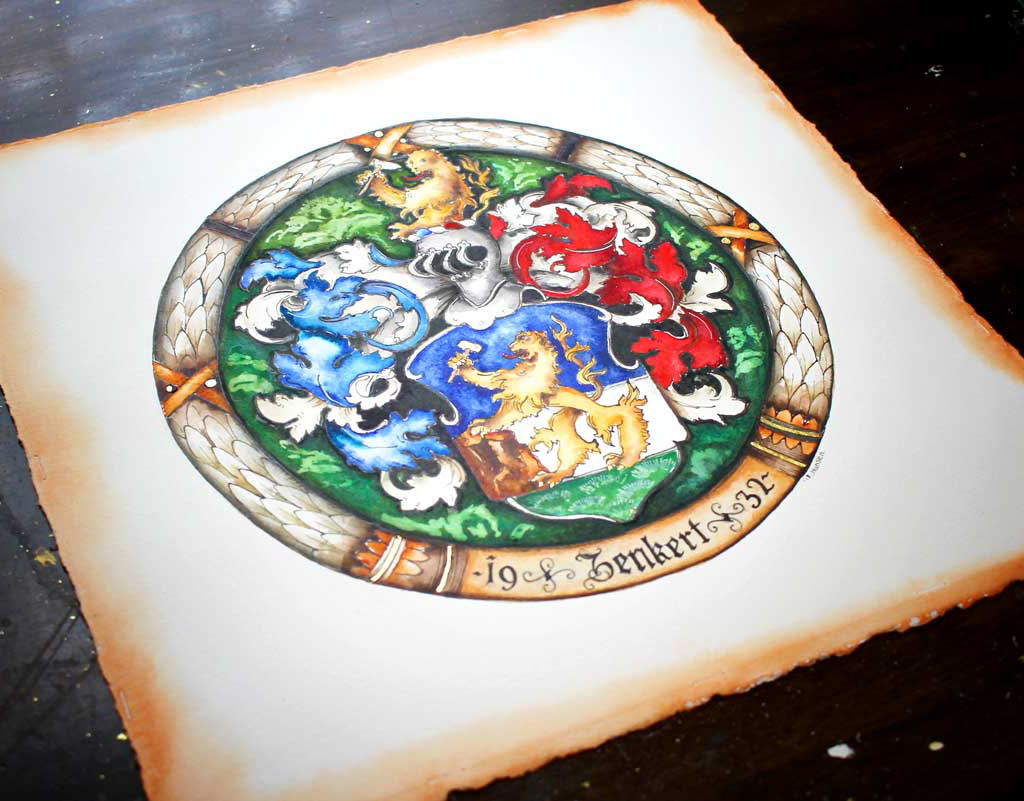 Hand painted family crests by Jamie Hansen - Lanz-Schmid Conjugal Coat ...