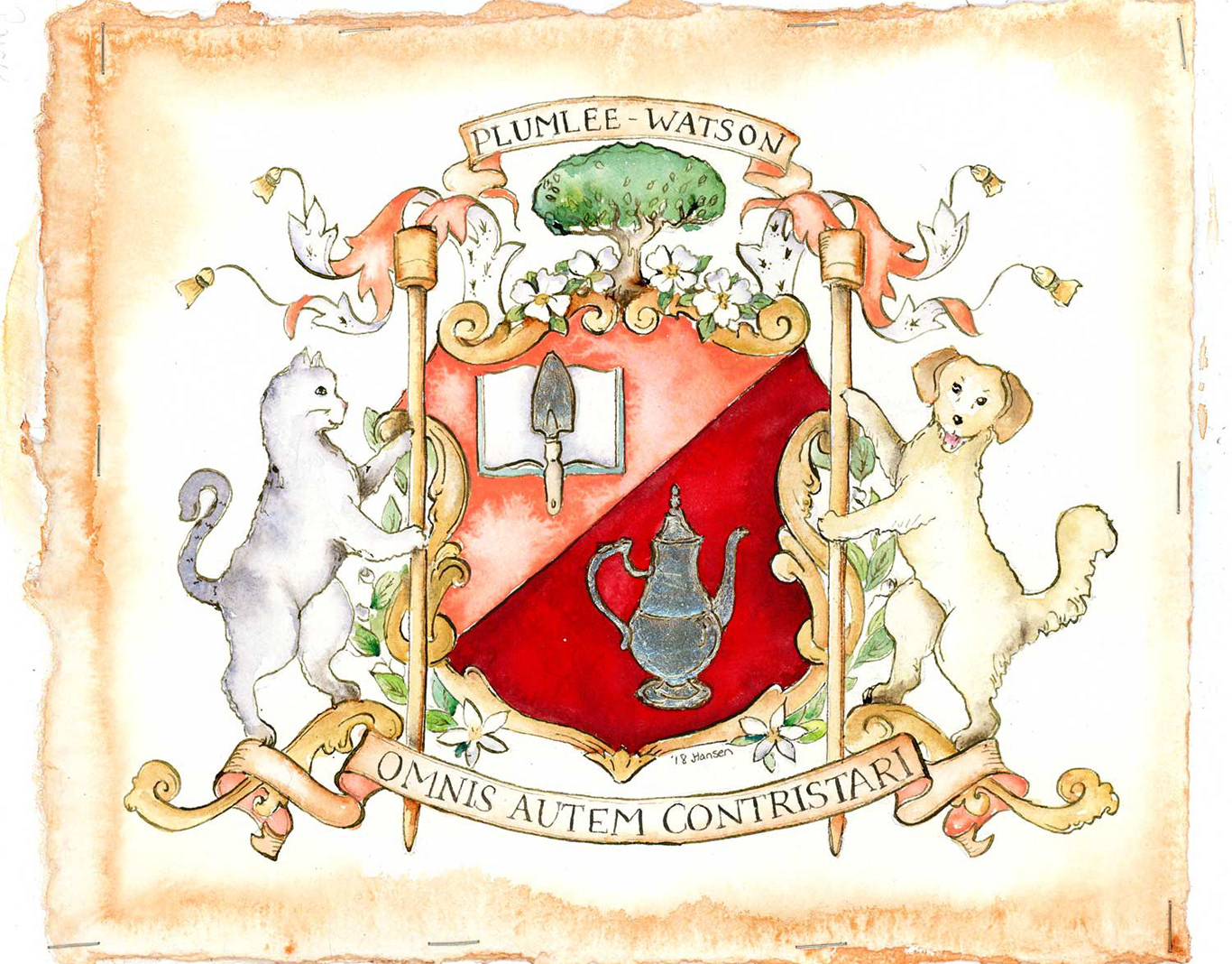 Hand painted family crests by Jamie Hansen - Buckley Family Crest