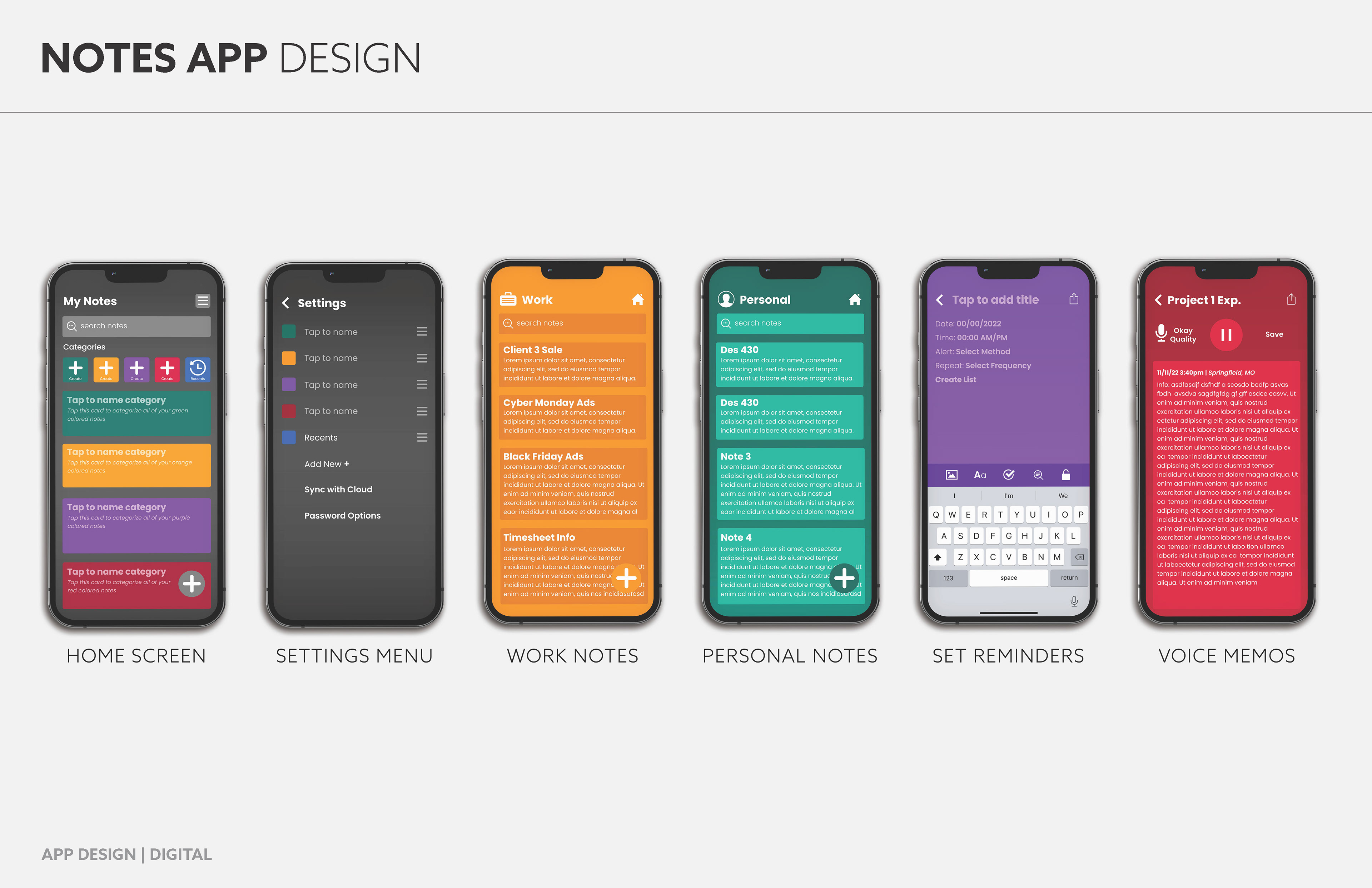 Coby Morrone - Notes App Design