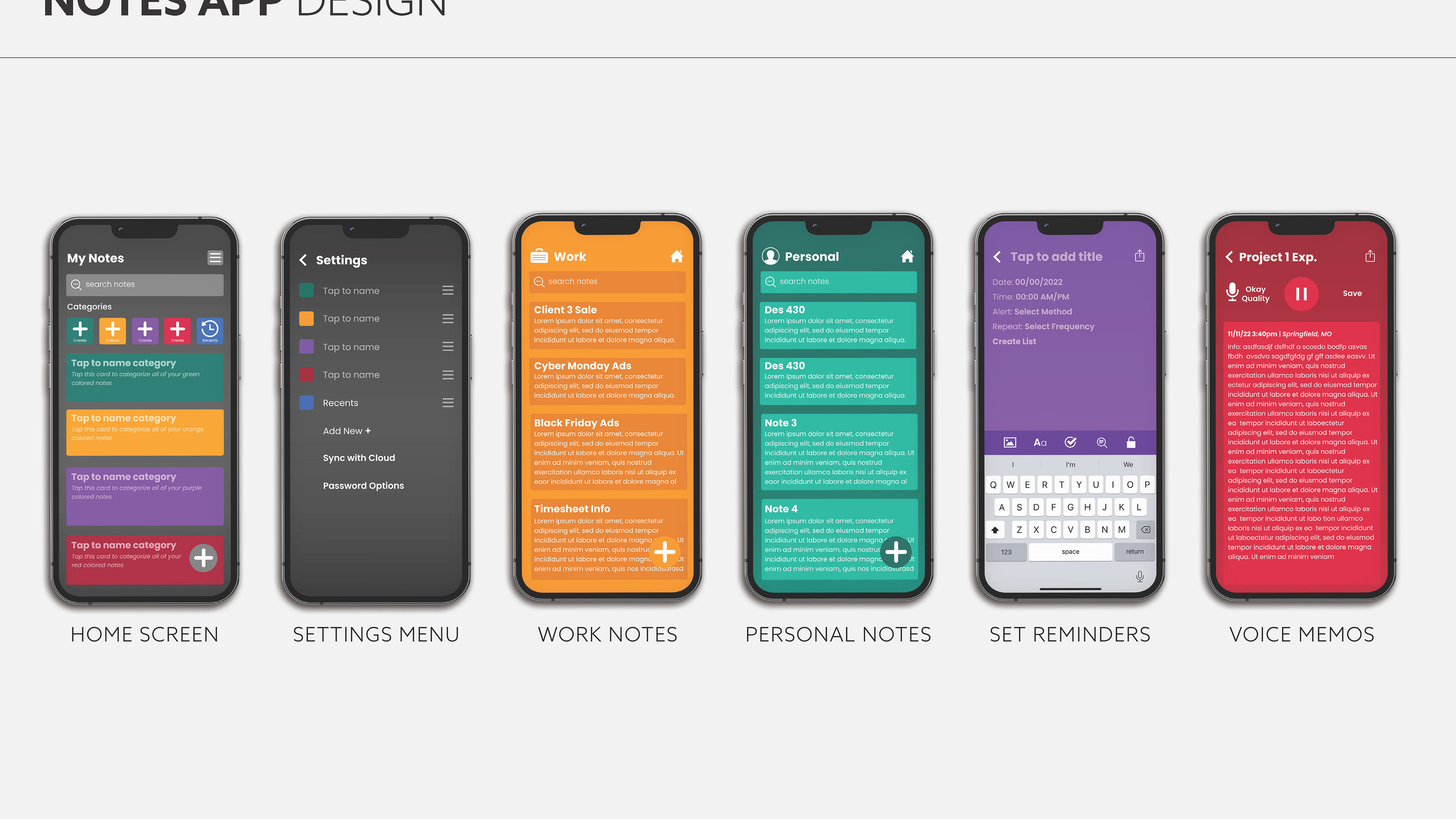 Coby Morrone - Notes App Design
