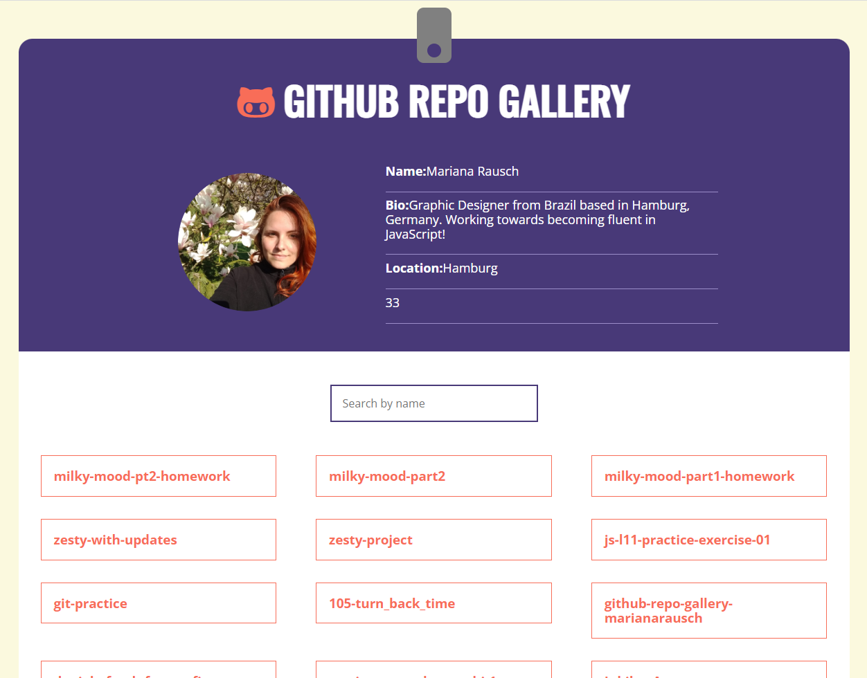 Mariana Rausch - Github Repo Gallery