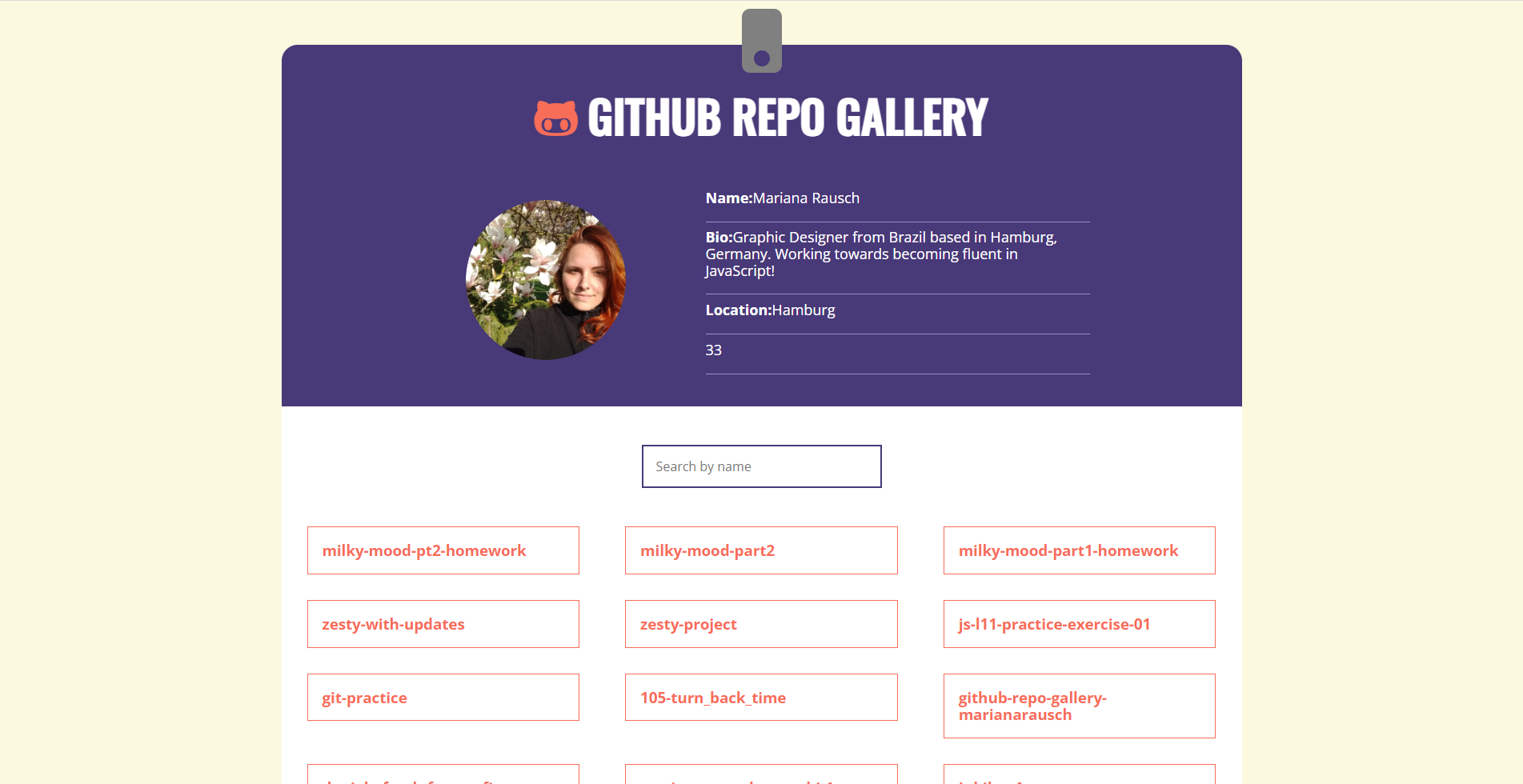 Mariana Rausch - Github Repo Gallery