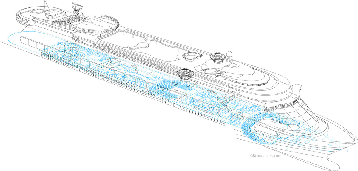 Technical illustration, Beau and Alan Daniels. - Freedom of the Seas ...