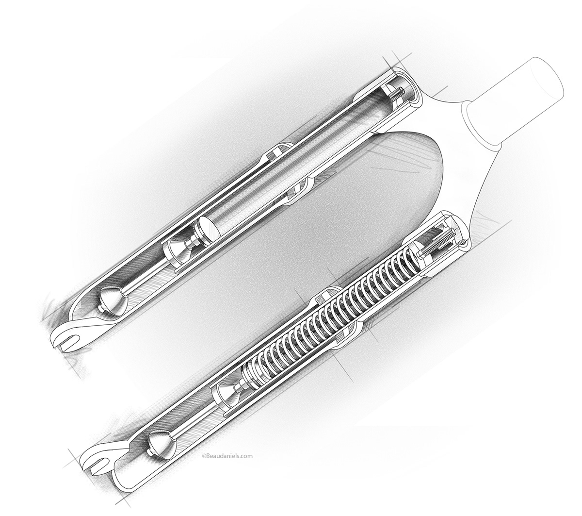 Technical illustration, Beau and Alan Daniels. - The Bicycle Project