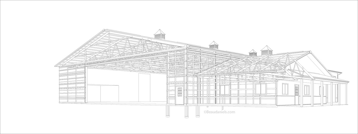 Technical illustration, Beau and Alan Daniels. - Farm Building cutaway ...