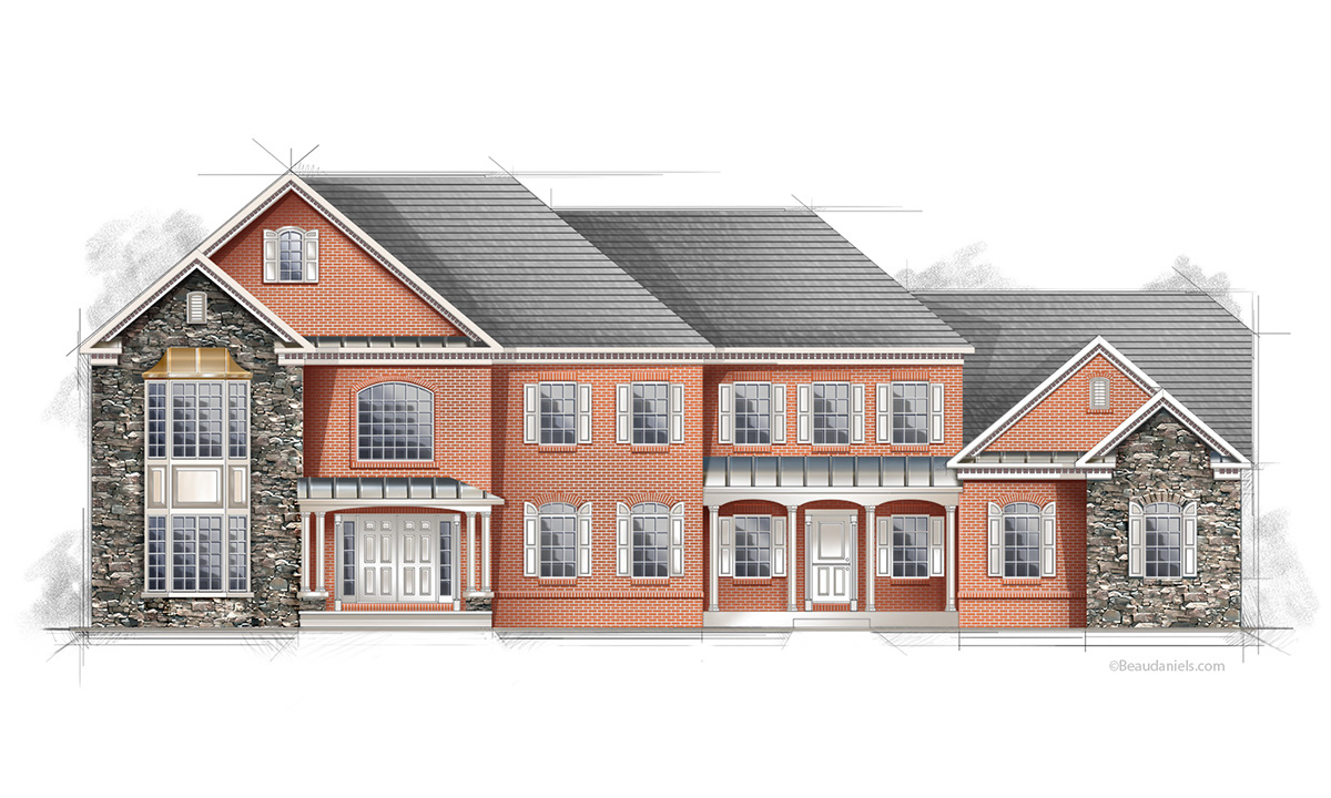 Technical illustration, Beau and Alan Daniels. - Architectural Elevations.