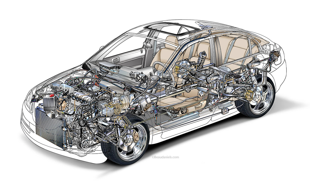 Technical illustration, Beau and Alan Daniels. - Stock vehicle ...