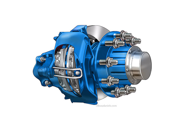 Technical illustration, Beau and Alan Daniels. - Semi-truck project
