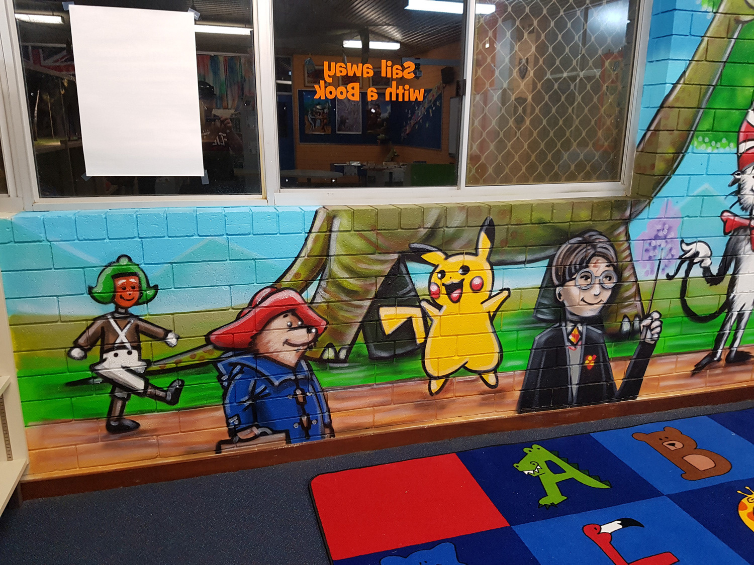 School Murals Perth - Leeming Primary School Library Mural