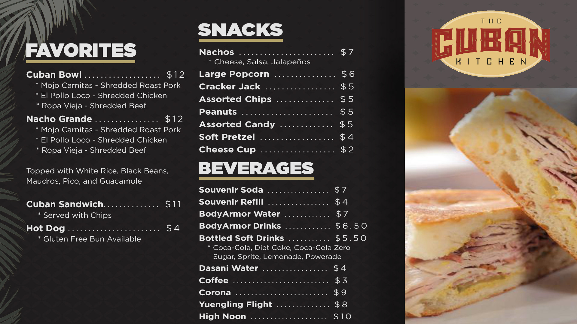 Natalia Moreno - 2022 UCF Football Concession Menus