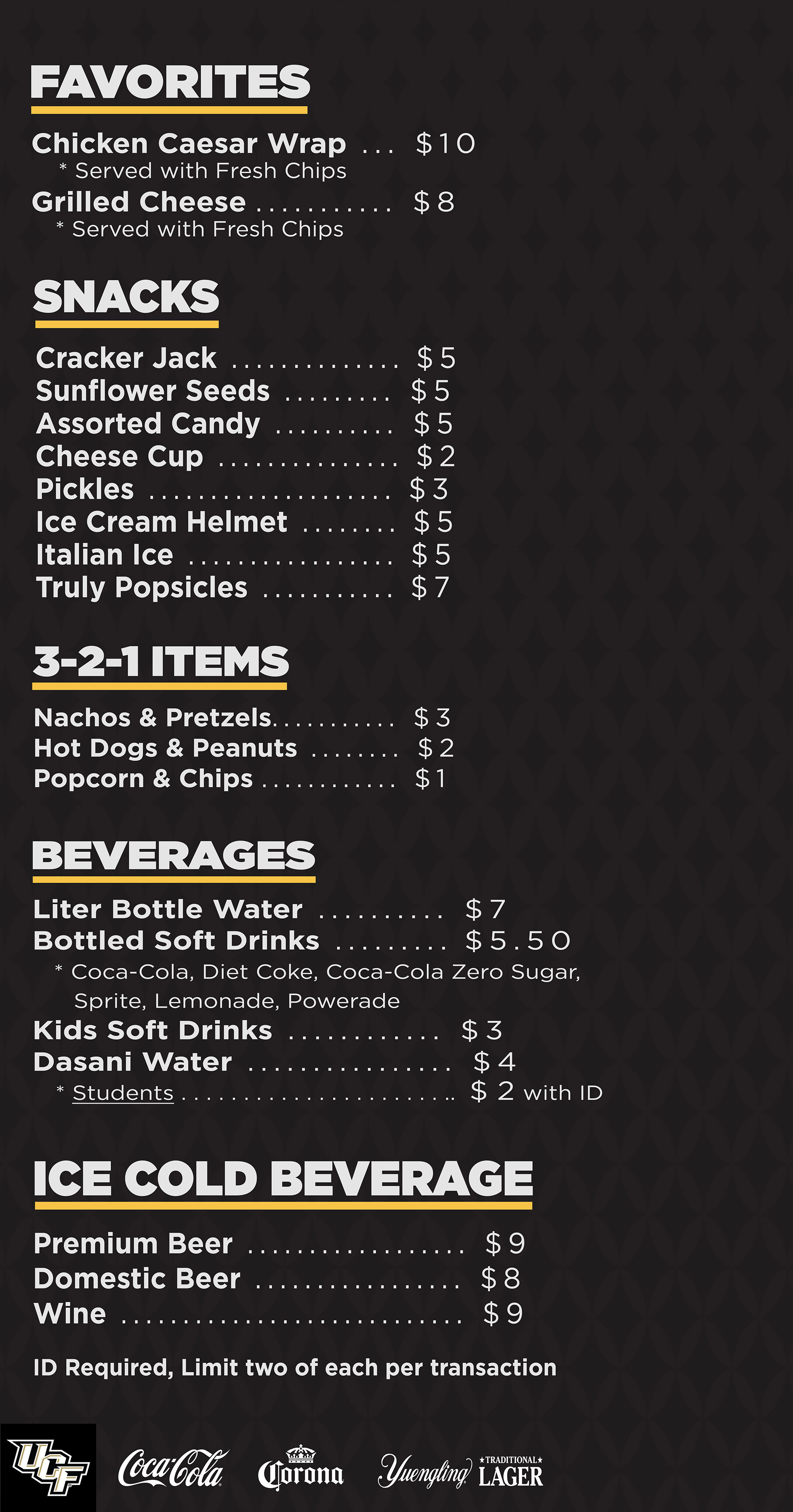 Natalia Moreno - 2023 UCF Baseball & Softball Concession Menus