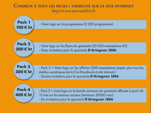 D'Artagnan 1886 - Devenez partenaire du spectacle